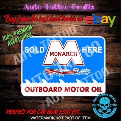 MONARCH MOTOR OIL Decal Sticker Vintage Americana Hot Rod Rat Rod ...