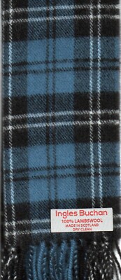 Ramsay Blue Clan Ancient Winter Neck Scarf Brushed Lambswool Scottish ...