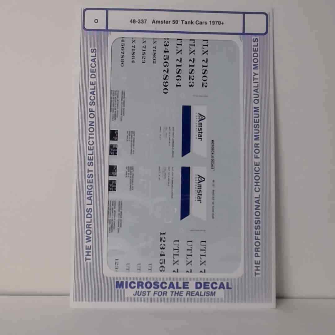 Microscale O Scale Decals: AMSTAR TANK CAR 50' 1970 | eBay