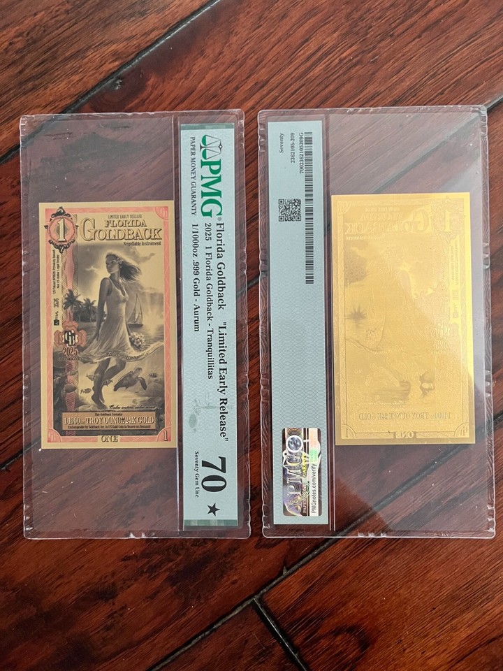 2025 1 Florida Goldback PMG 70 LIMITED EARLY RELEASE Gold .999 Rare | eBay