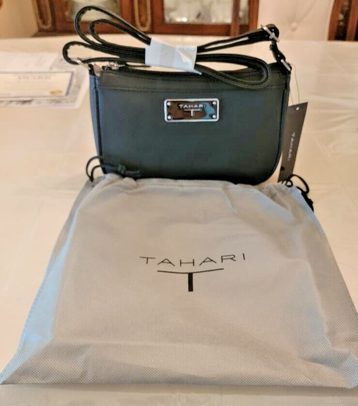 Woman"s Tahari Crossbody Black Bag With Tahari Cover Bag 9 1/4 x 2 1/4 ...