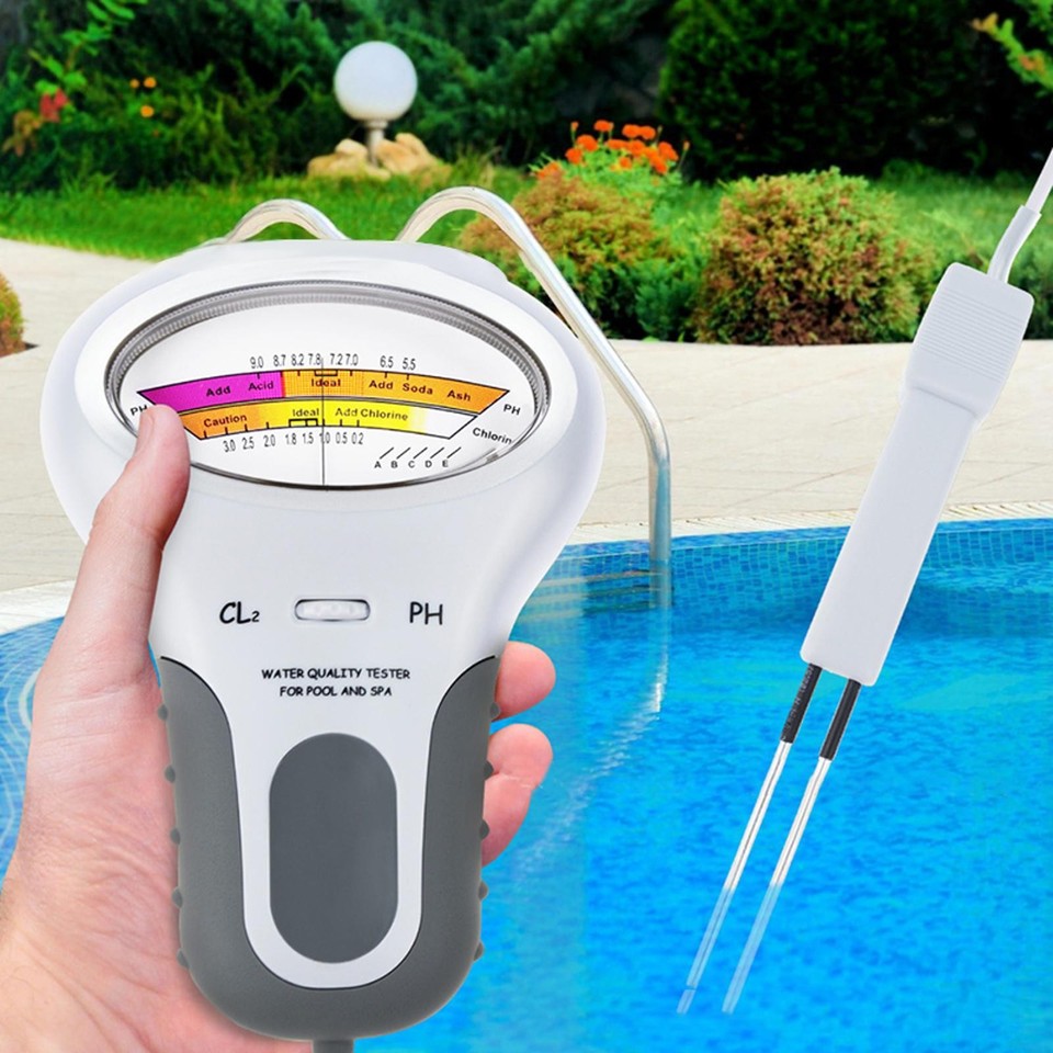 Digital Water Quality Measurer Meter Swimming Pool Spa PH/CL2 Chlorine ...