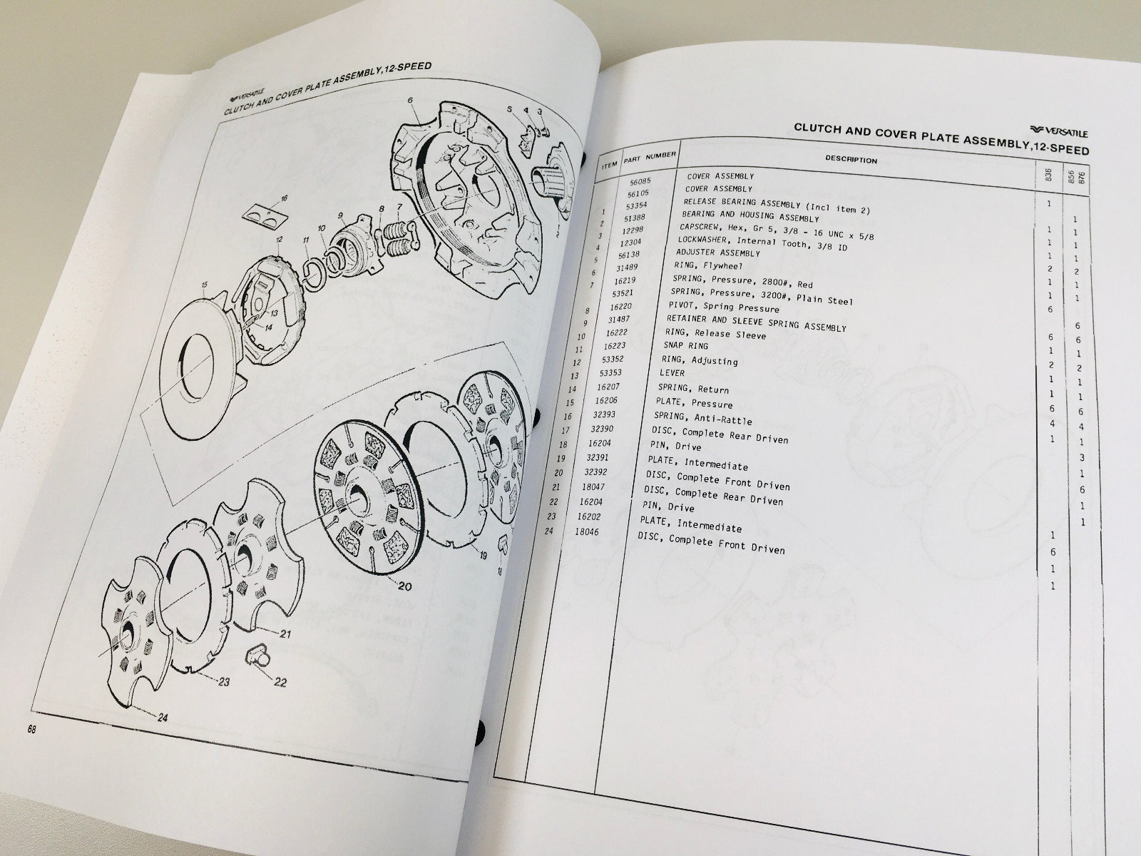 Versatile 836 856 876 936 956 976 Tractor Parts Manual Catalog Engine ...