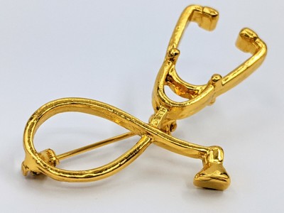 Stethoscope Doctor Nurse Medical Lapel Pin Gold Color - CNA Aid CNP ...