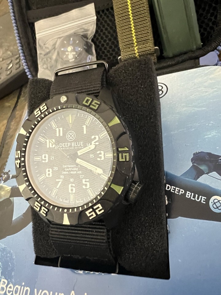 DEEP BLUE Day/Night PC Date Diver Luxury Sport Dive Watch | eBay