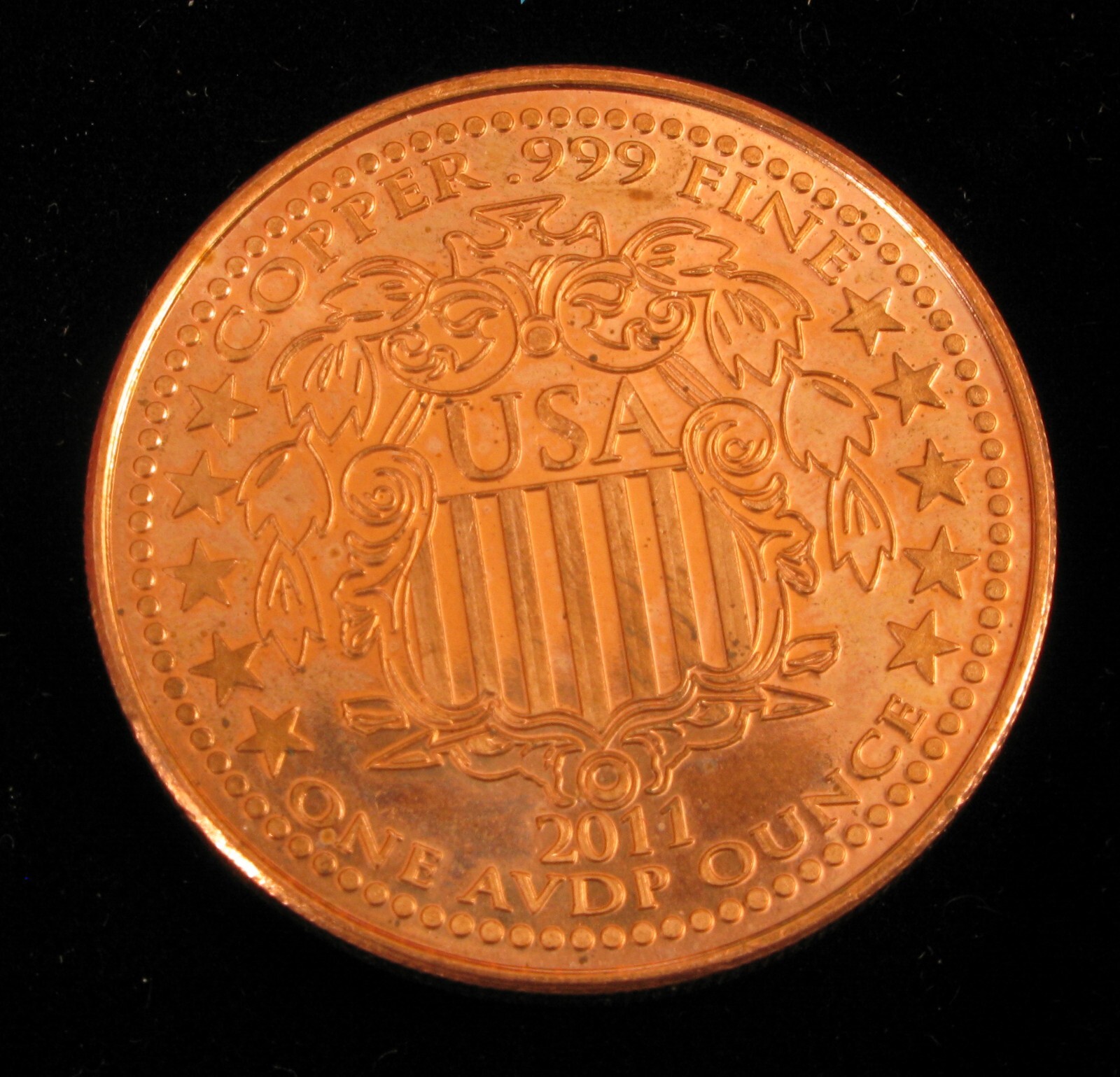 VINTAGE 2011 COIN TOKEN LADY LIBERTY ONE AVDP OUNCE 999 FINE COPPER USA ...