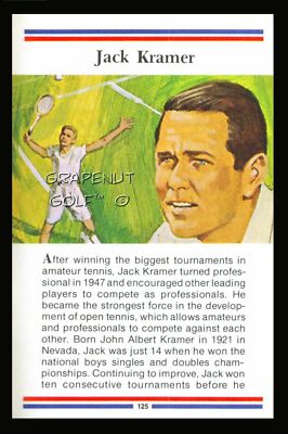 JACK KRAMER TRUE VALUE HOF GRAND SLAM TENNIS CARD | eBay