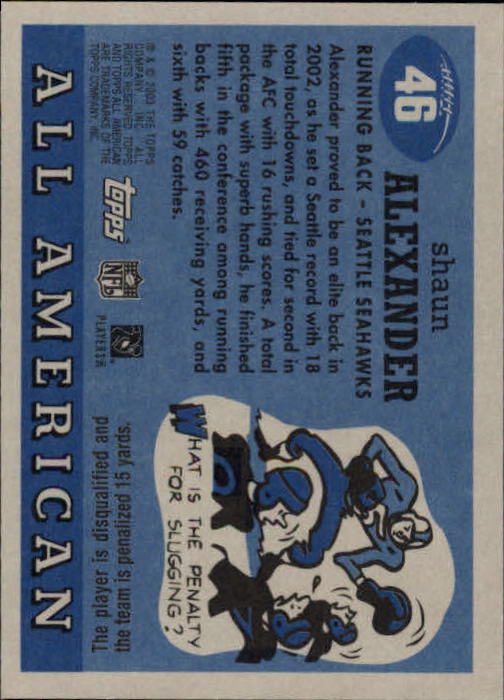 2003 Topps All American #46 Shaun Alexander | eBay