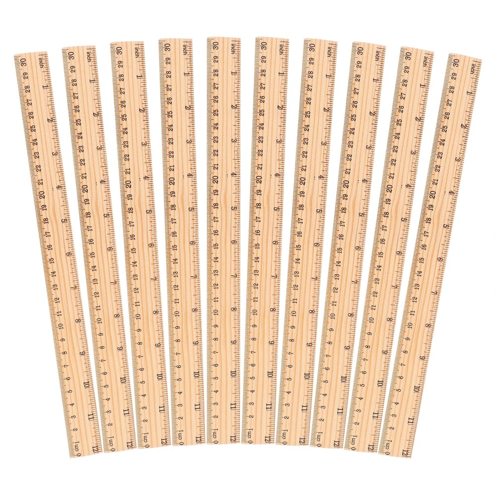 25 Pcs Student Measuring Straight Ruler Vintage Wooden Rulers | eBay