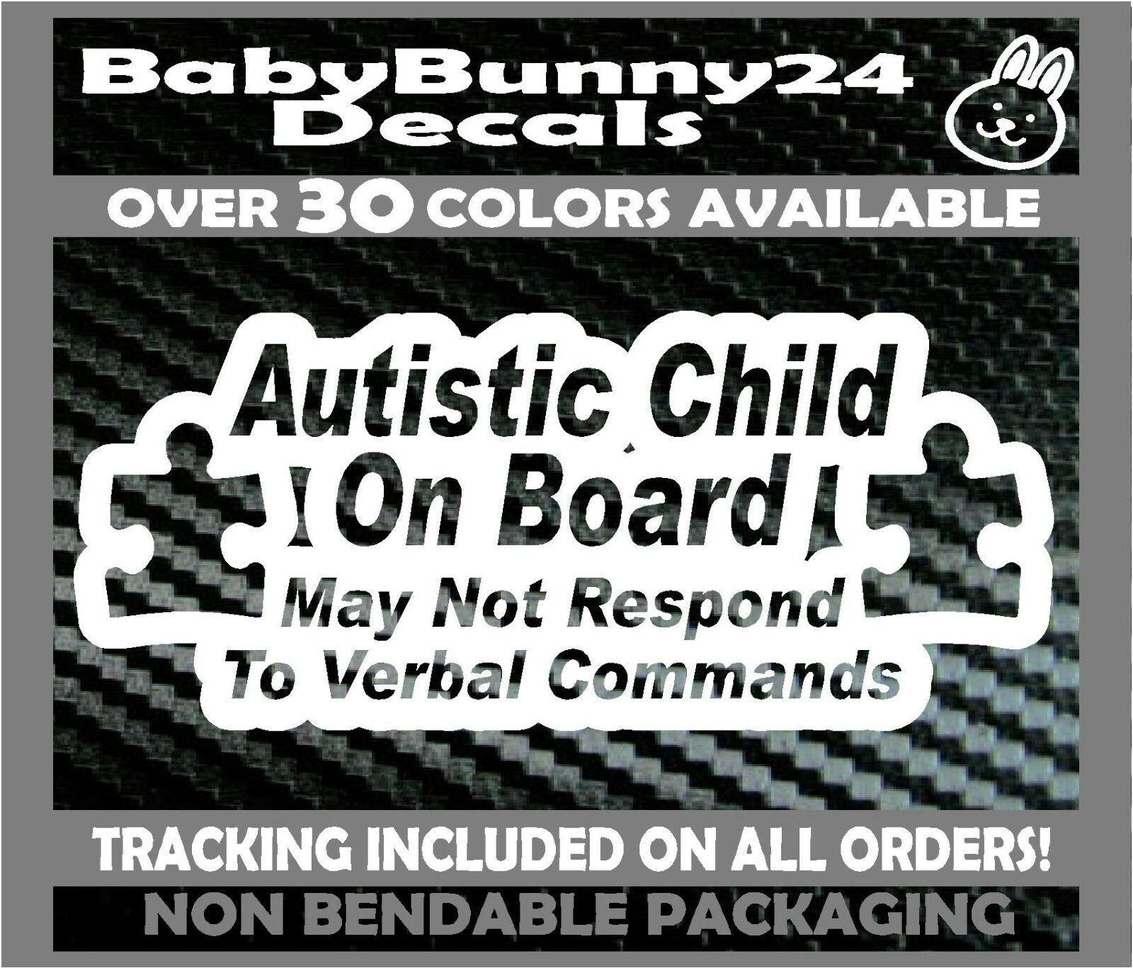 Autistic child on board non verbal Truck Van Autism Car Vinyl Decal ...