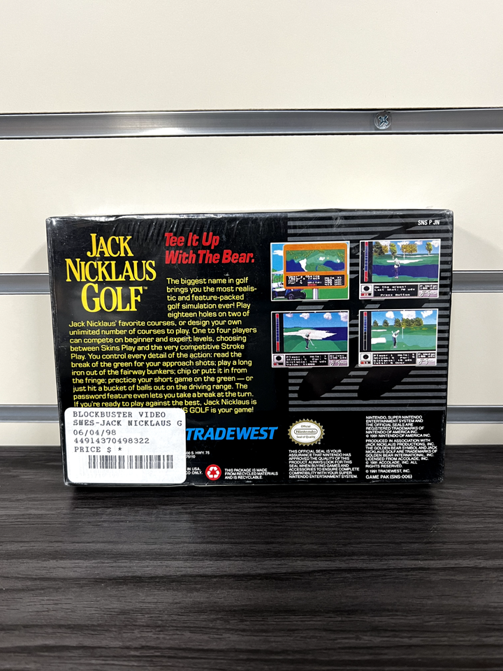 Super Nintendo Entertainment System Jack Nicklaus Golf Video Game ...