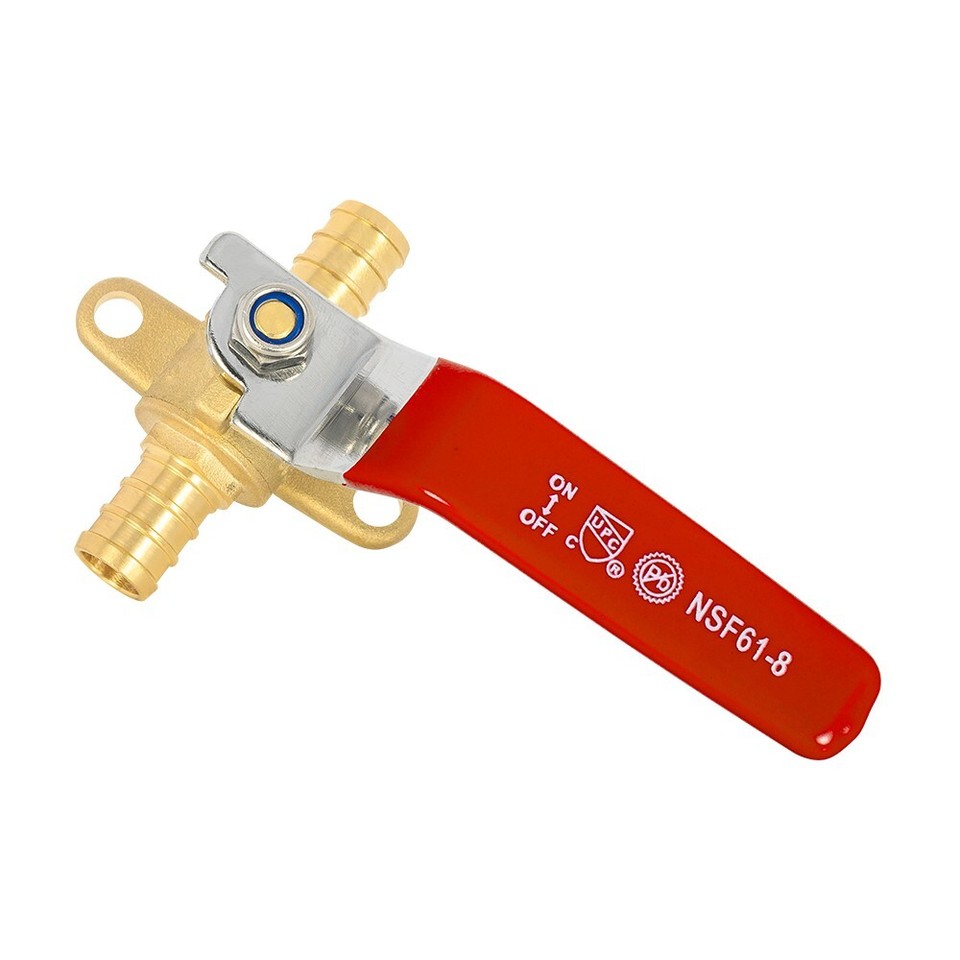 EFIELD 10PCS 1/2"Pex Crimp Shut Off Brass Ball Valves/Drop Ear, Red ...