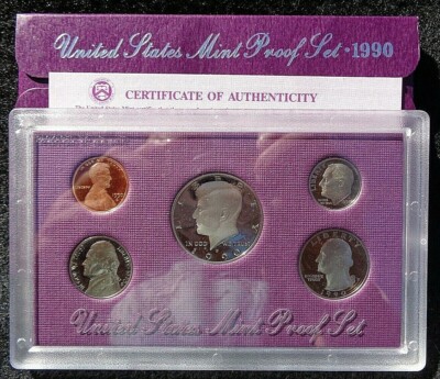 1990-S United States Mint Annual Proof Set With Box And COA | eBay
