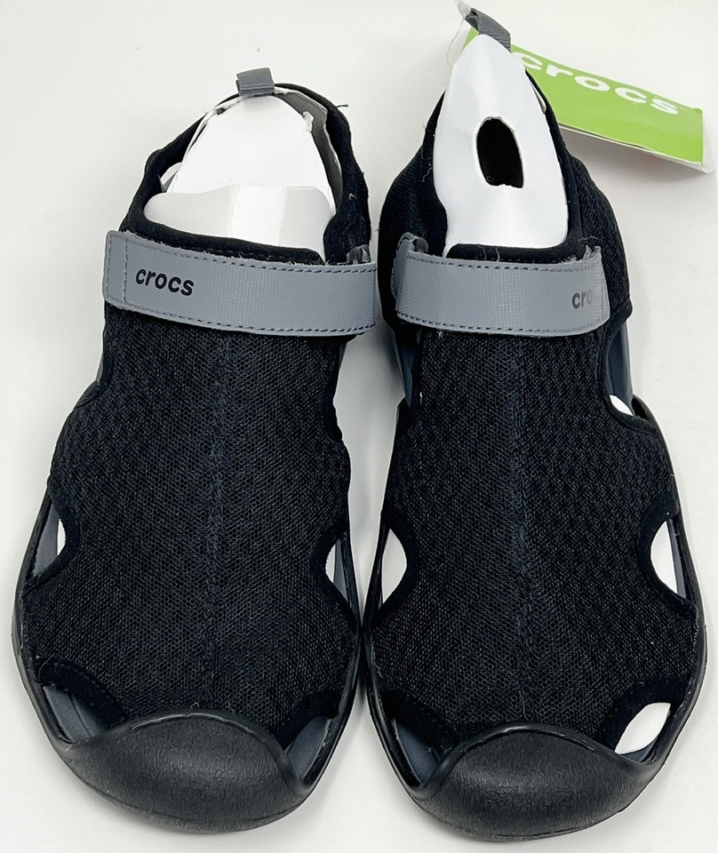 Crocs W9 Swiftwater Mesh Sandal Black/Slate Grey NWT | eBay