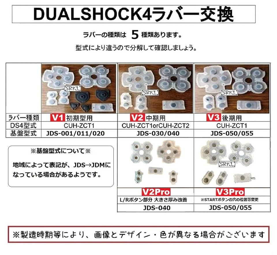 Replacement Rubber Pad V3 For Ps4 Controller Jds-050/055 (Base) With ...