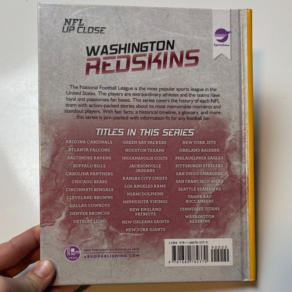 Washington Redskins hardcover NFL Up Close by Bo Smolka | eBay