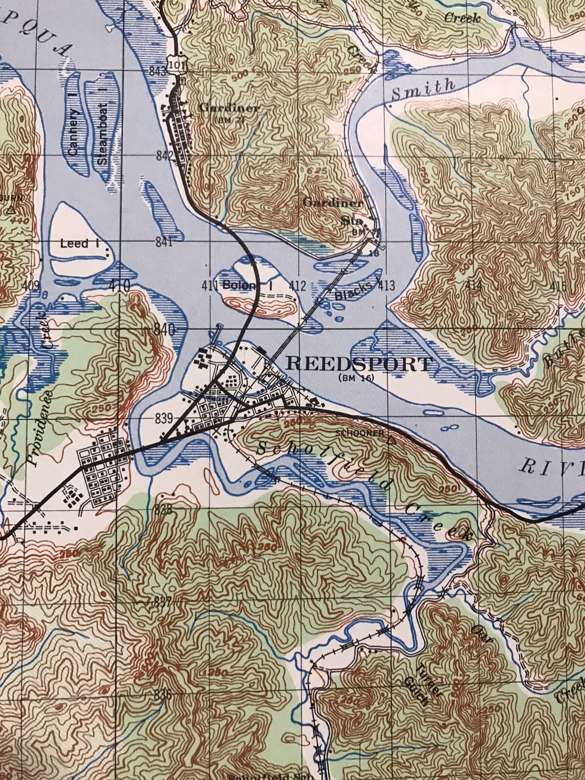 Reedsport Oregon 1947 Map Vintage Original Large USGS Topographic Army ...