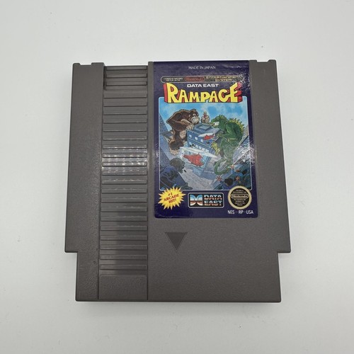 Rampage NES Game Cartridge By Data East 1985 Gray Authentic Vintage ...