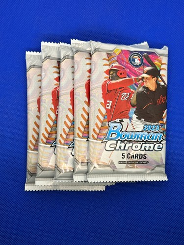 5x 2023 Bowman Chrome Mega Box BASE Pack NO HITS, No Auto's, Color or ...