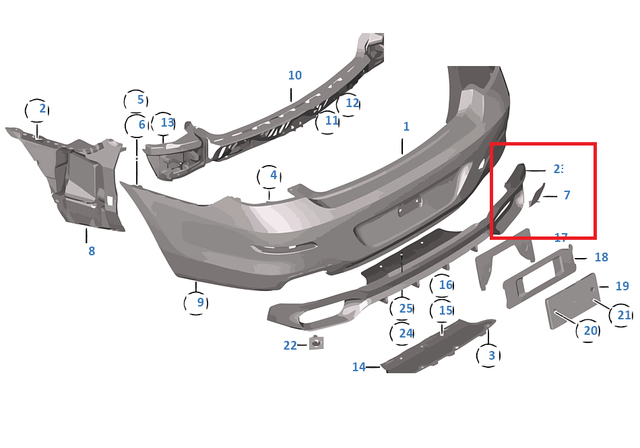 BMW 6 F12 Rear Bumper Hook Tow Eye Cover 51127261580 Genuine for sale ...