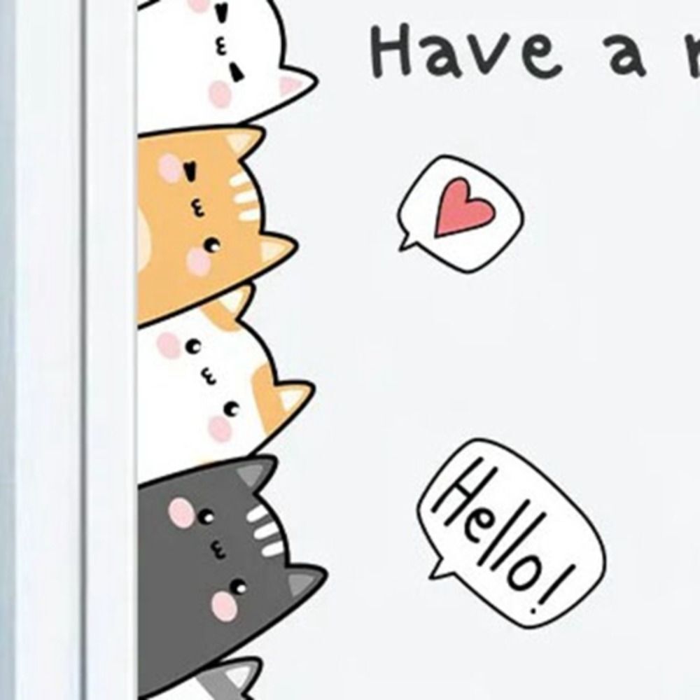 Cartoon Nursery Stickers Cute Door Sticker Cat Wall Stickers Baby Room ...