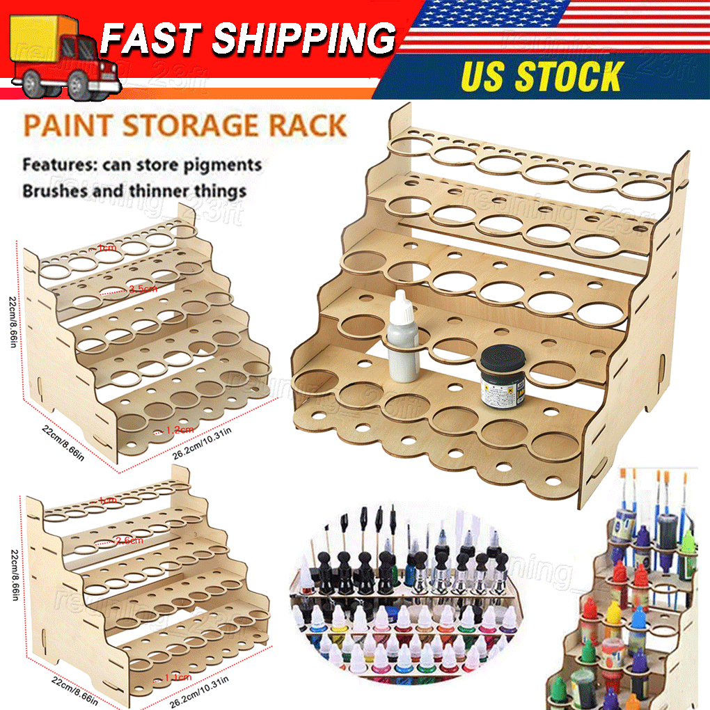 Model Paint Rack Paints Brushes Storage Holder Pigments Shelf Circular ...