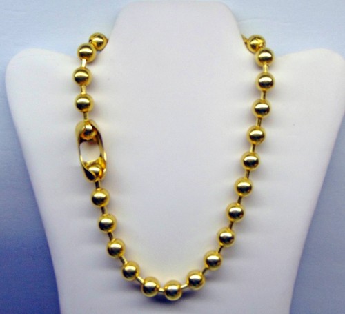 BIG BALL CHAIN Necklace Solid Brass Statement Choker Pick Length 12mm ...