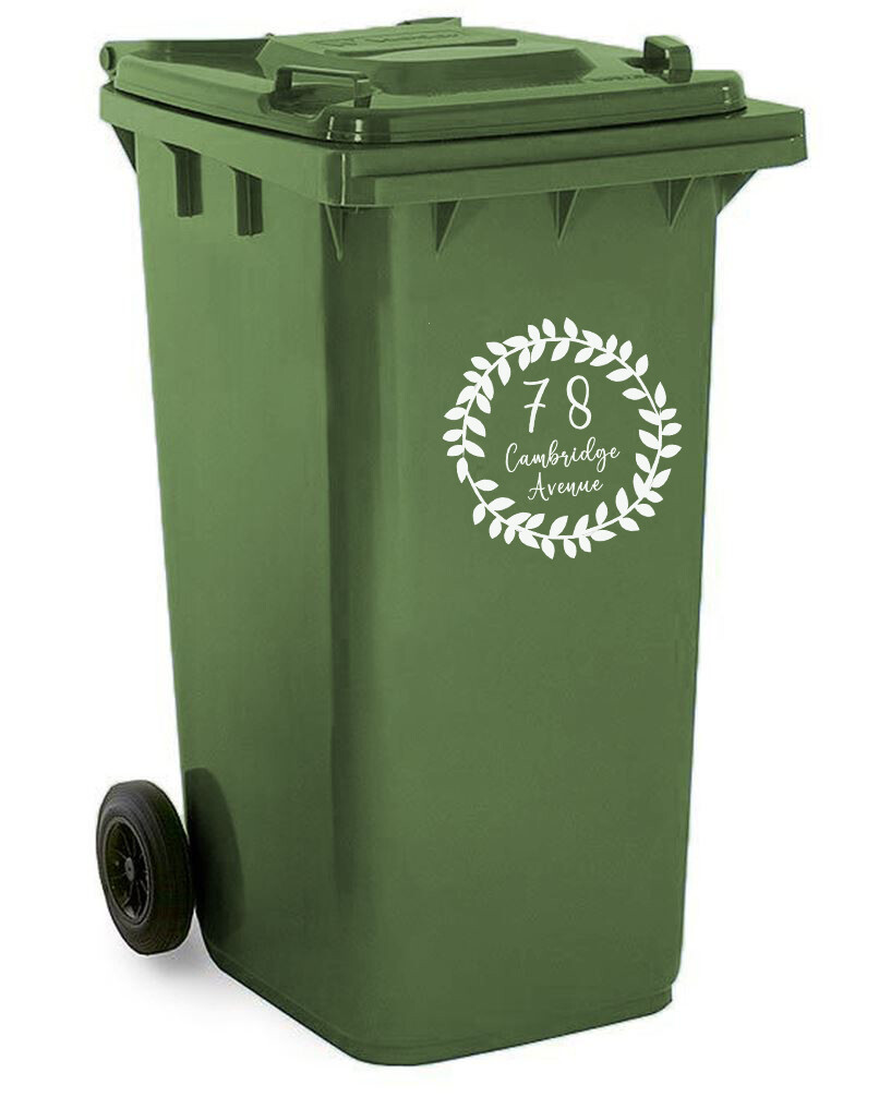 Wheelie Bin, Dustbin, Vinyl Stickers, Labels, Decals, Numbers, Street x ...
