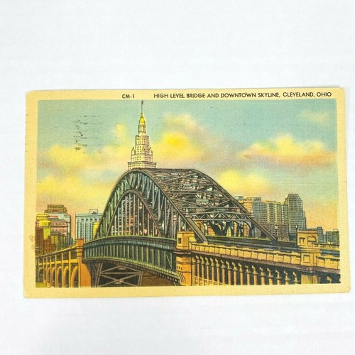 Vintage Postcard Cleveland Ohio Skyline High Level Bridge Panorama ...