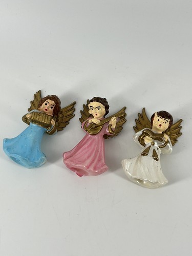 Vtg Miniature Plastic Choir Mini Angels Set Of 3 Pink White Blue 2” | eBay