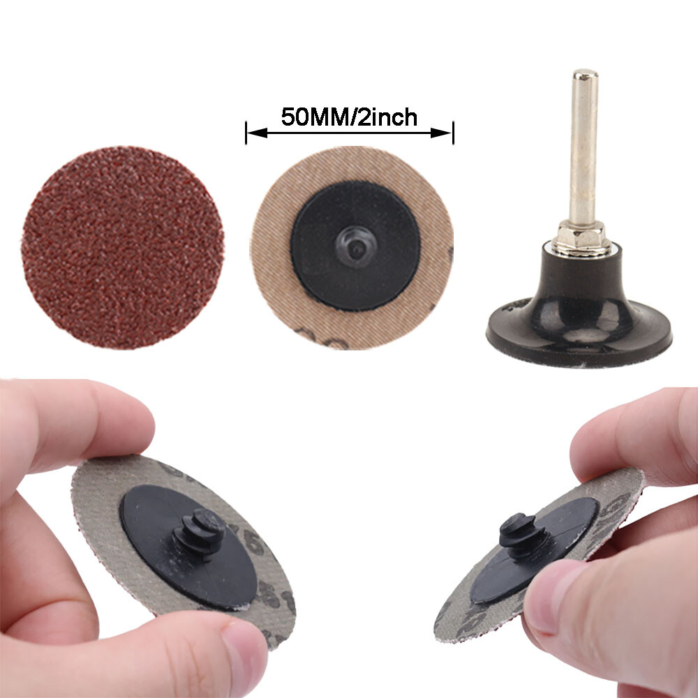100pcs 2" 3" Type R Sanding Discs Roll Lock Surface Abrasive Pads Die ...