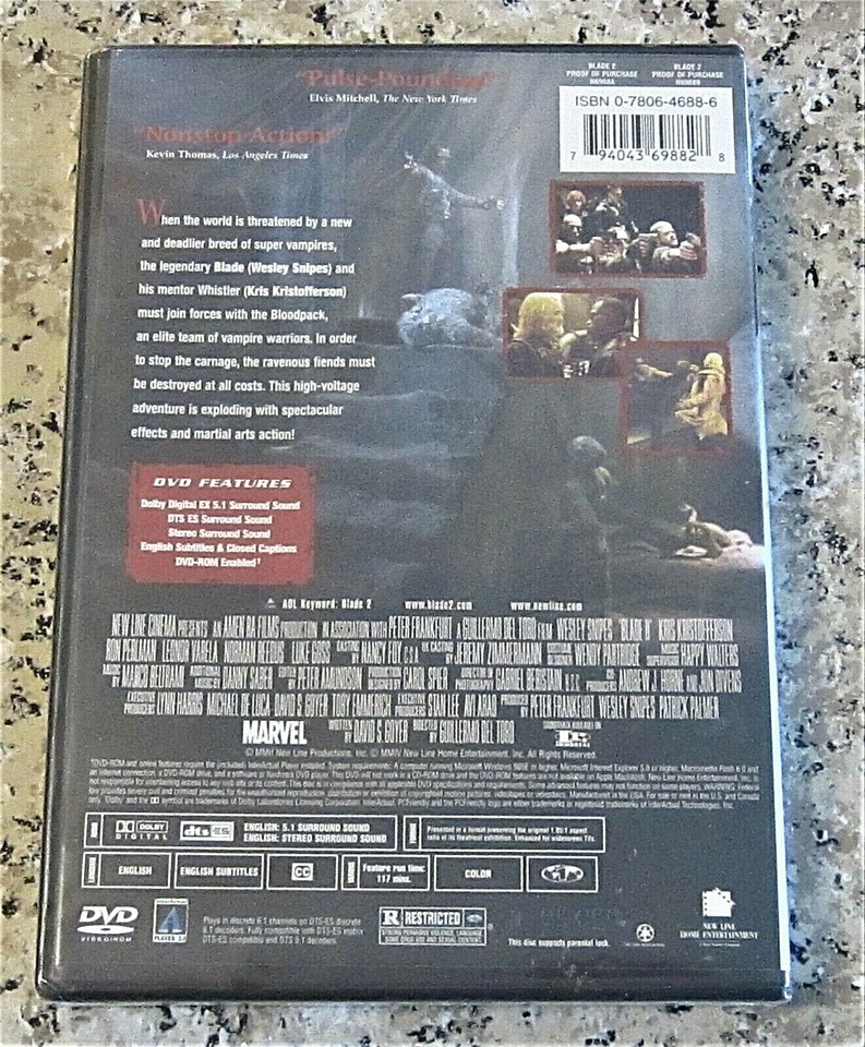 Blade II - DVD - Brand New in factory shrink wrap / Wesley Snipes ...