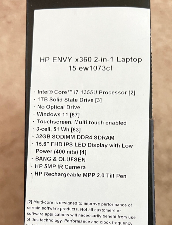 HP ENVY x360 Intel Core i7-1355U 32GB 1 TB SSD 15.6" Touch Issue-Work ...
