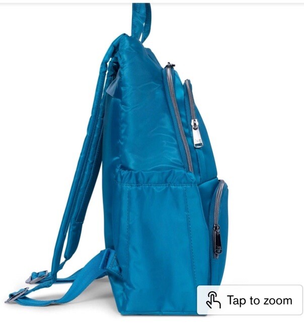 Lug Hatchback Teal Blue Nylon Backpack Bag Travel Purse RFID Blocking ...