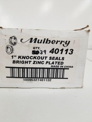 Mulberry 40113 1" Knockout Seal Bright Zinc Plated Box of 39 | eBay
