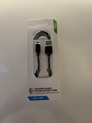 NIB - Micro USB Cable - 6 1/2 Feet Extended Length Charge And Sync ...