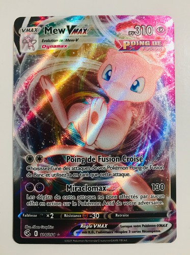Carte Pokémon MEW Vmax 114/264 Poing de Fusion Full art Rare édition ...