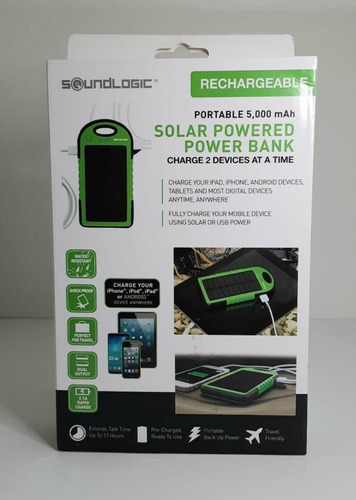 Soundlogic Portable 5000 mAh Solar Powered Power Bank | eBay