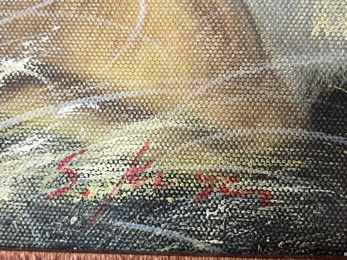 VTG Lion Painting Signed ERBCO Gallery 15" X 13" | eBay