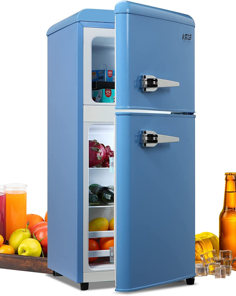 Blue Mini Fridge With Freezer