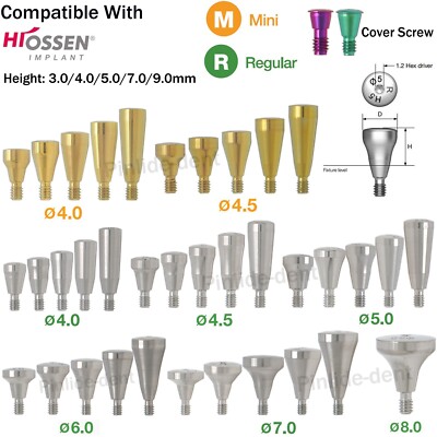 Dental Healing Abutment Caps Regular Mini Cover Screw Platform Fits Oss ...