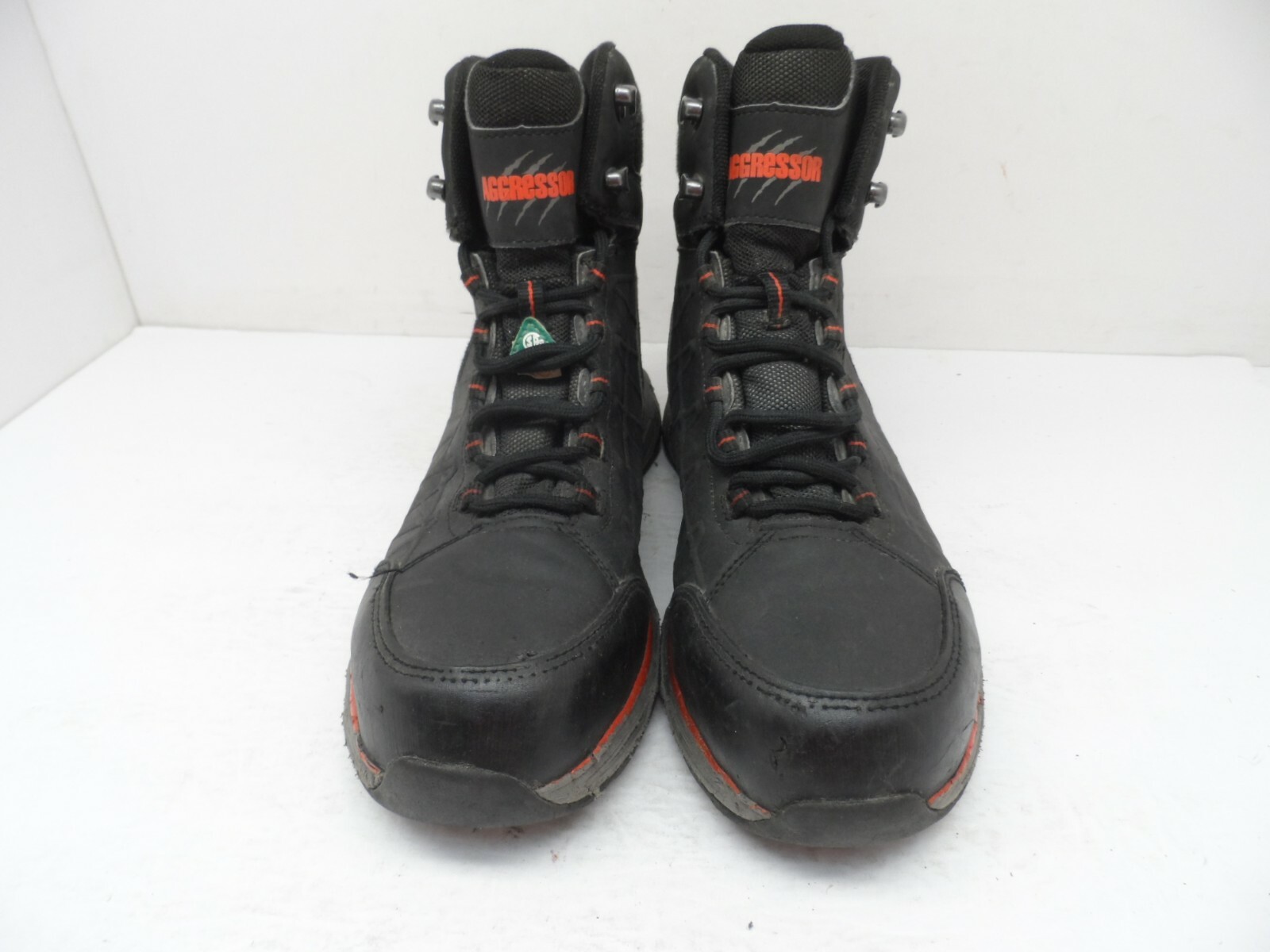 Aggressor Men's Mid-Cut Steel Toe Steel Plate Work Boots 2300 Black ...