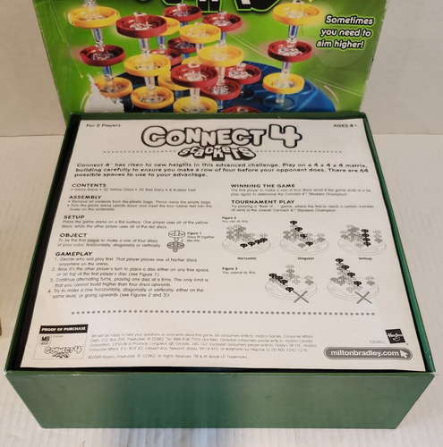 Connect 4 Stackers Board Game 3d Version 100 Complete RARE 2006 for ...