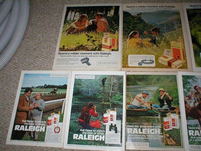 Vintage Raleigh Cigarette Ads ( Lot of 8 ) Wall Art | eBay