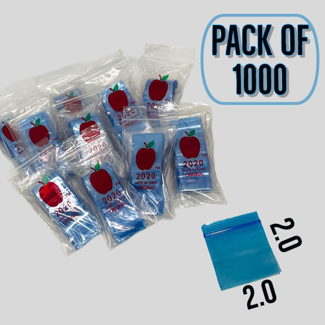 1000 APPLE BRAND 2mil BAGS baggies 175x175 , 2x2 colors resealable. | eBay