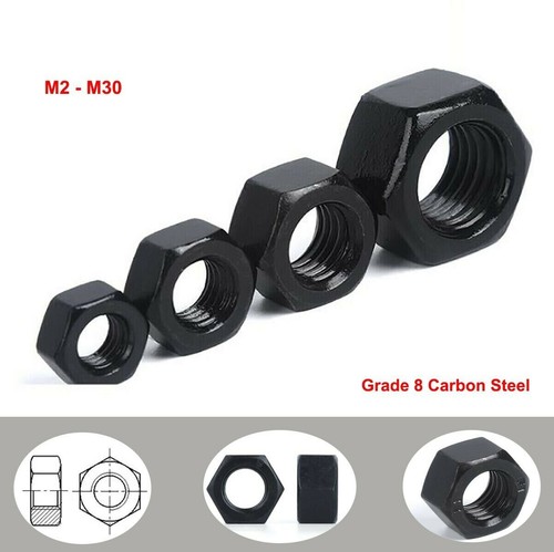 M2 to M30 Hex Full Nut Hexagon Nuts for Screw Bolts Metric Grade 8 ...
