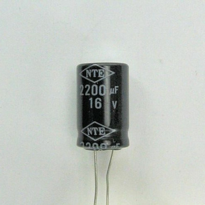 1 ea Capacitor 2200uf 16V Axial Lead Electrolytic 2200 uf ufd mf Cap 16 ...