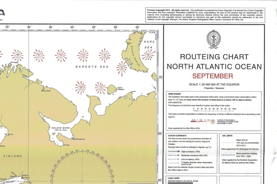 Admiralty 5124 9 Routeing Chart North Atlantic Ocean Nautical Chart ...