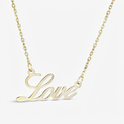 Love Chain Necklace 15 +2 inches 10k Gold-Plated Beautiful Way to Say I ...