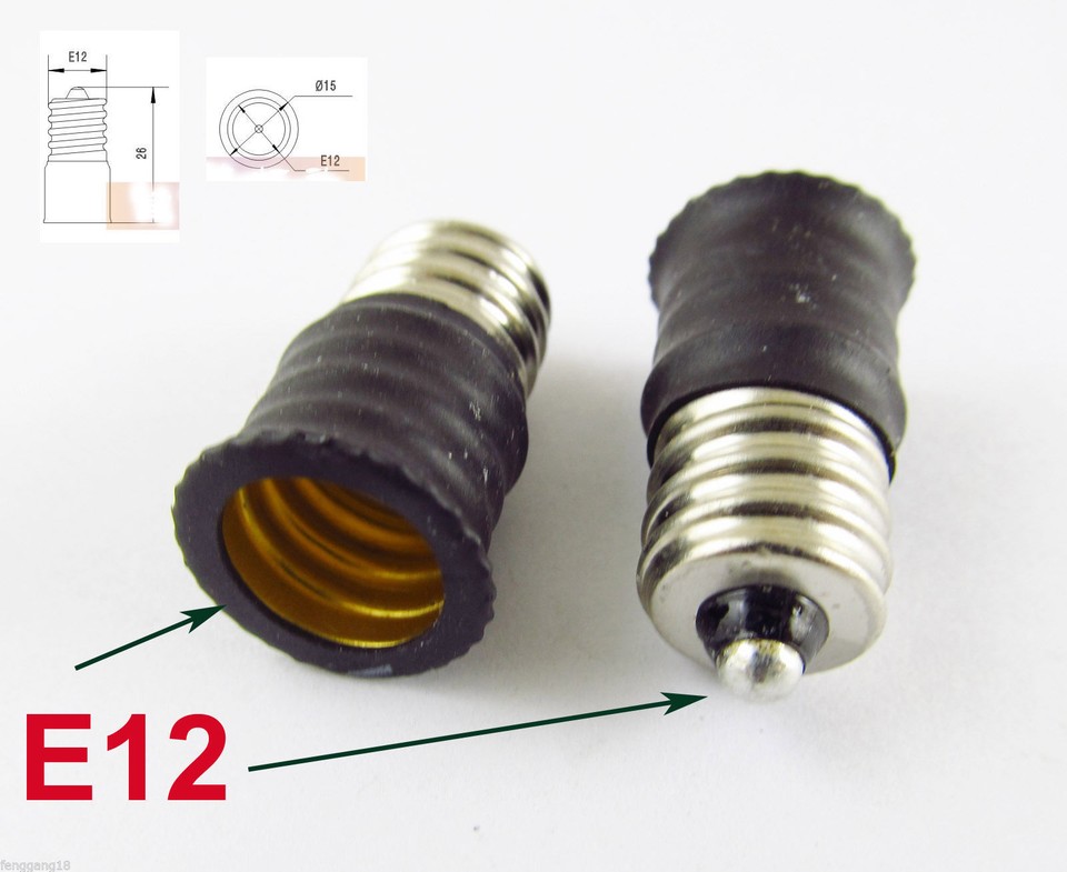 1x US E12 To E12 Candelabra Socket Base LED CFL Light Bulb Lamp ...